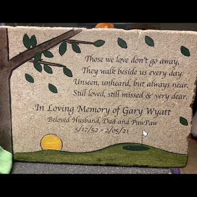 Golf Memorial Stone. 6x9 Concrete PERSONALIZED Memorial Gift ...
