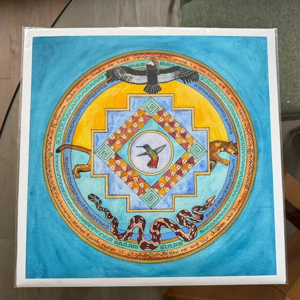 Chakana Canvas Print: Inca Andean Cross, Pachamama Art (12"x12") - Etsy
