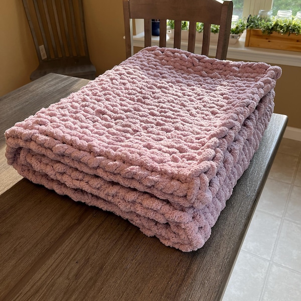 Chunky Knit Blanket Mini Course & Video Tutorial, How to Make a Chunky ...