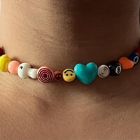 Christmas Peppermint Candy Necklace / Green Silver Gold Red / Holiday Jewelry / Fun Nostalgic ...