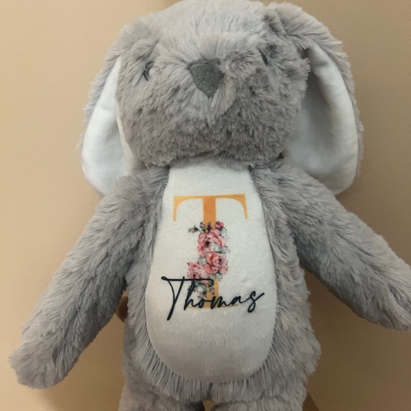 Personalised Bunny Rabbit, New Baby Gift, Personalised Plush Soft Toy ...