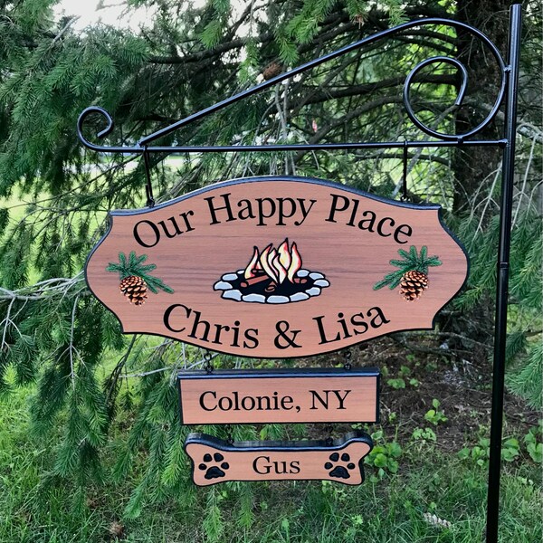 Custom RV Carved Camp Signs Etsy Family Name Sign W Sign Holder Option ...
