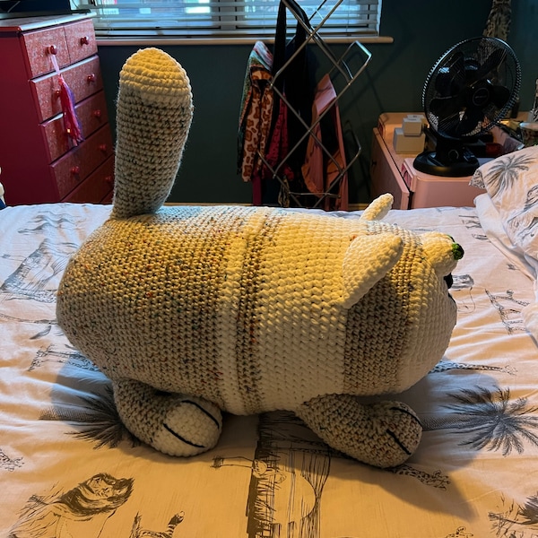 Handmade Crochet Fat Cat Plush Toy - Adorable Amigurumi Kawaii Chubby ...