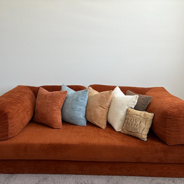 Modular Leather Floor Sofa, Sectional Faux Leather Sofa, Luxury Home ...