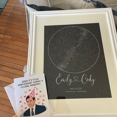 Printed Custom Night Sky Star Map Personalized Gift for Him or Her With ...