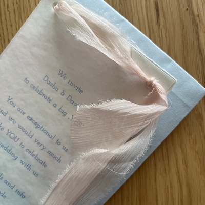 Hand Dyed Crinkle Silk Ribbon Hand Torn Bouquet Ribbon Raw Edge Ribbon ...