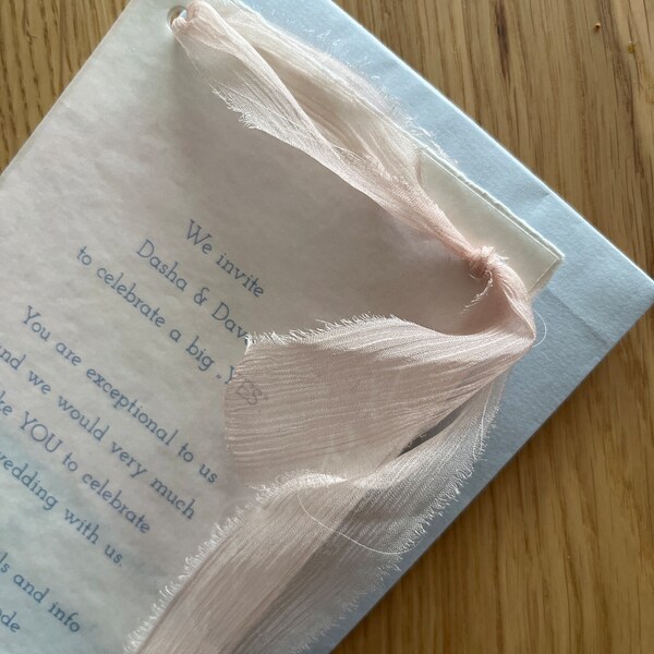 Hand Dyed Crinkle Silk Ribbon Hand Torn Bouquet Ribbon Raw Edge Ribbon ...