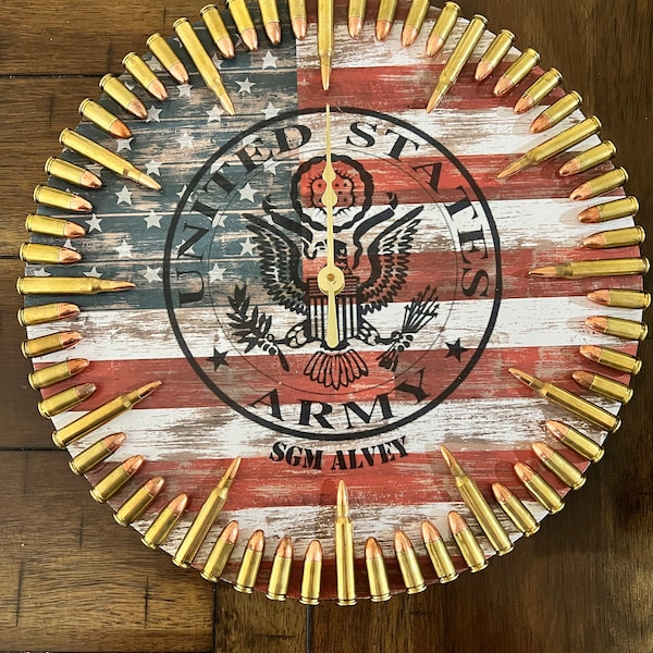 Original Patriotic Flag & Bullet Clock. the Ultimate Veteran Gift and ...