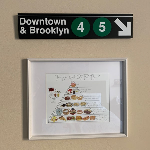 Downtown & Brooklyn 4-5 Trains - New York City Subway Sign - Wood Sign ...