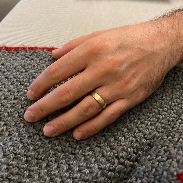 Band Tree Ring Nature Inspired Band Oak Leaf Ring Acorns Band Embossed ...