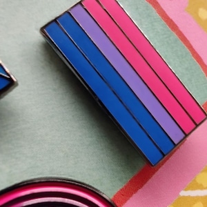Bisexual Flag Pin Subtle Pride Accessory Enamel Badge LGBT Queer Bi ...