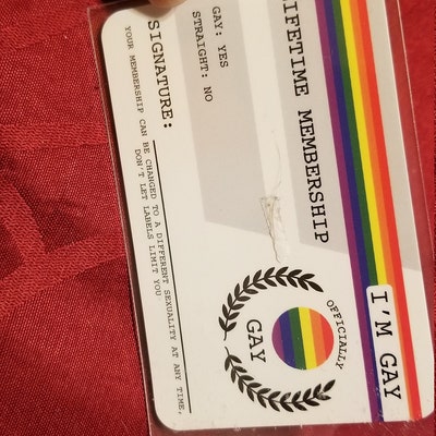 GAY Lifetime Membership Card Gay Pride Card LGBT Identity Card Perfect ...