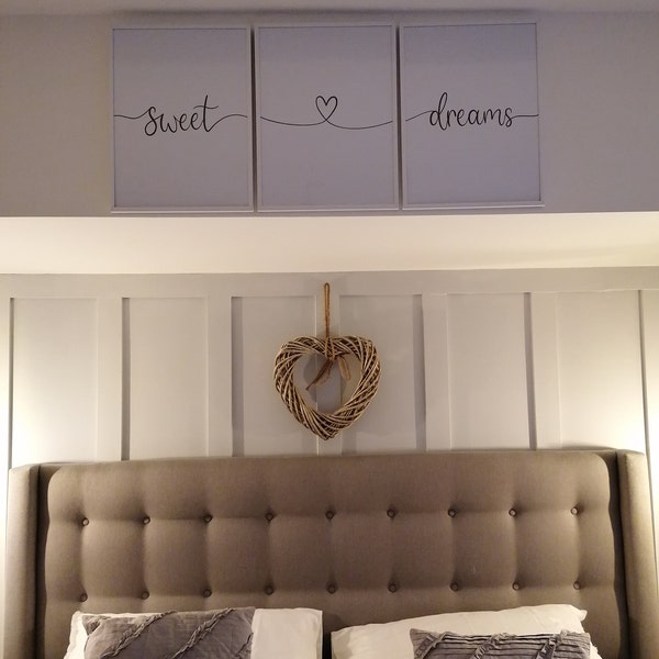 Set of 3 Sweet Dreams Prints, Bedroom Prints, Above Bed Decor, Love ...