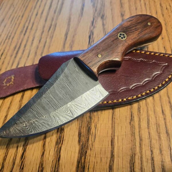 Handmade Damascus Steel Kitchen Knife , Custom Made Hand Forged Chef ...