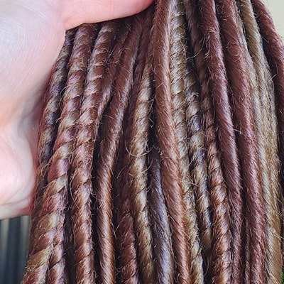 Double Ended Wool Dread Extensions Bohemian Dreads Dark Brown Emerald ...