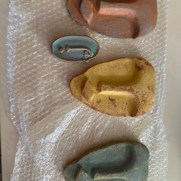 Handmade Stone Sculpture Abstract Face Mask 3-piece Set, Modern ...