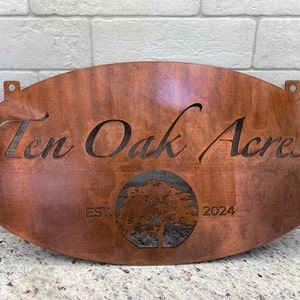 Metal Address Sign With Evergreens, Address Sign With Tree - Etsy