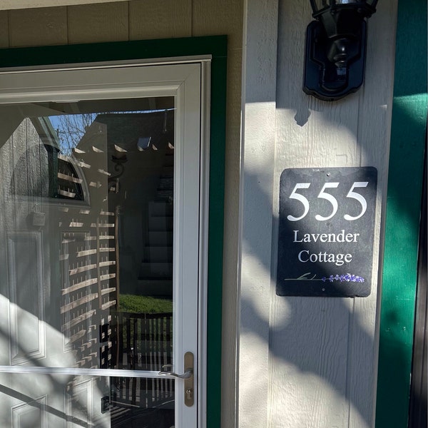 Rustic Lavender Slate House Sign Farmhouse Plaque Door Number - Etsy