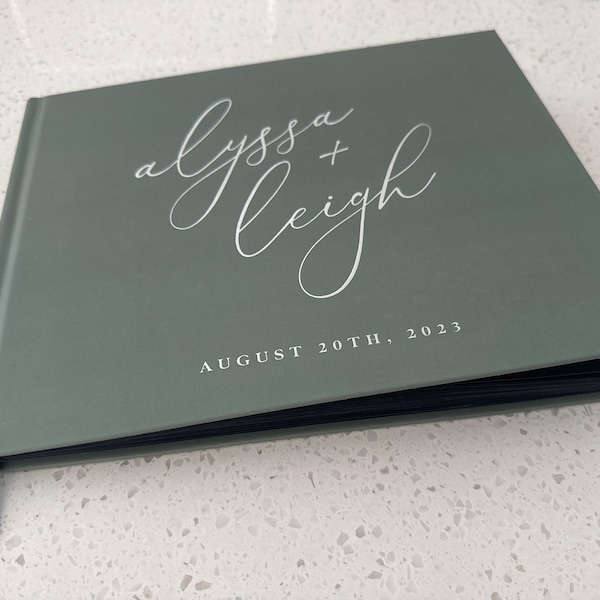 Black and Gold Wedding Guest Book, Wedding Sign In, Photo Album ...