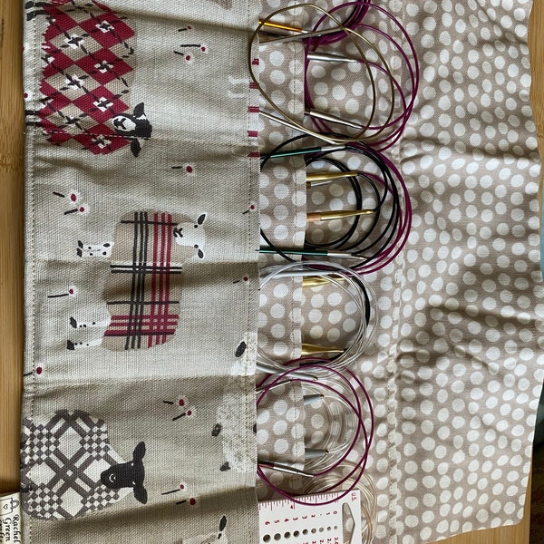 Interchangeable and Double Pointed Needle Case With Turquoise Sheep ...