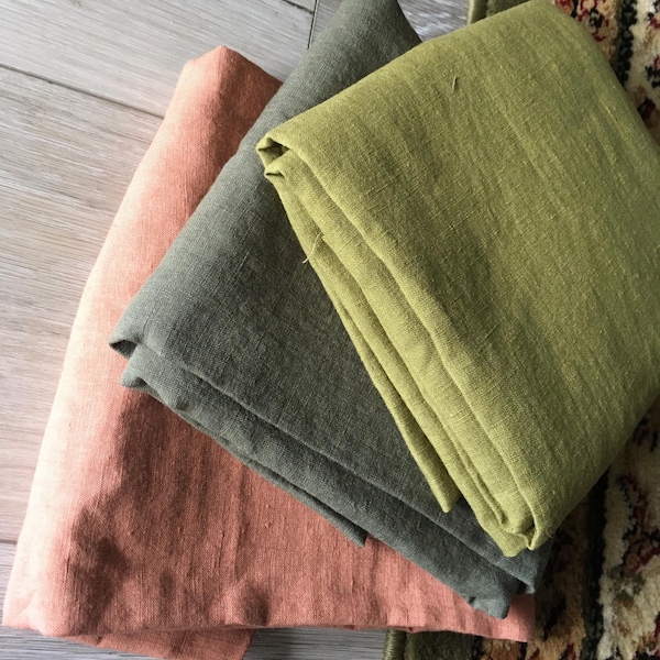 100% Washed Linen - Soft Organic Fabric by the Yard for Quilting ...