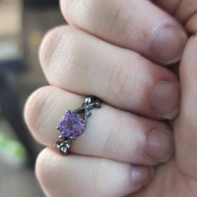 Men's Alexandrite Ring, Simple Band Ring Promise Ring, June Birthstone ...