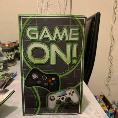 Gamer Party Favor Gift Bag Label Wrap Video Game Party Gaming Birthday ...