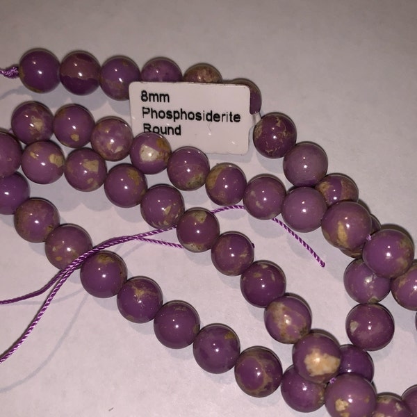 Natural Phosphosiderite Smooth Round Beads 4mm 5.5m 6mm 8mm 9mm 10mm 12mm 15.5" Strand - Etsy