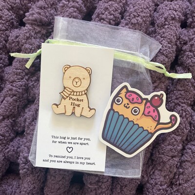 Pocket Hug, Love Token, Animal Wooden Pocket Hug, Token, Love Reminder ...