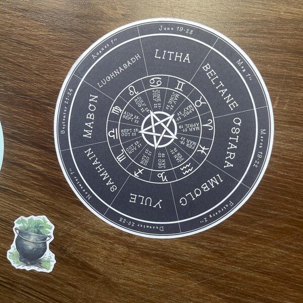 Wiccan Wheel of the Year Sticker, Wicca Pagan Planner Sticker, Wiccan ...