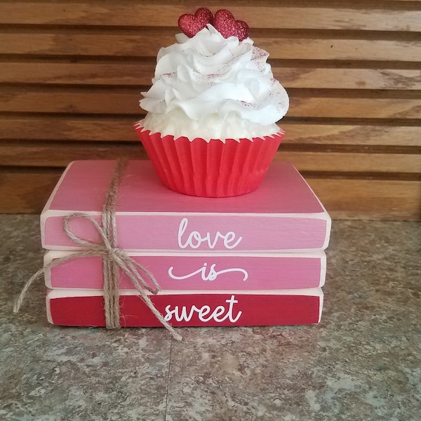 Valentine's Day Book Stack: Love is Sweet Tiered Tray Decor - Etsy