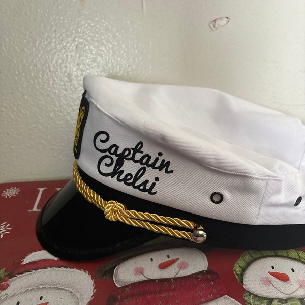 Captain Hat, Nautical Captain's Hat, Gift for New Boat Owner, Captain ...