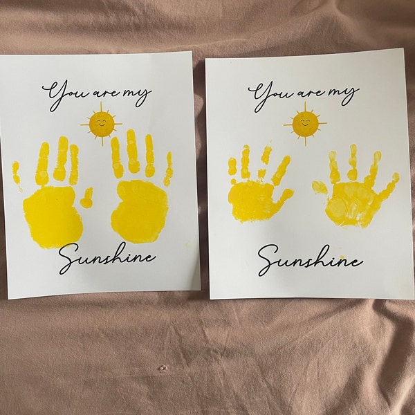 You Are My Sunshine Handprint Footprint Art: Baby Keepsake (digital ...