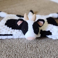 3in1 Farm Cow Folding Baby Blanket Crochet Pattern C2C Graphghan Cow ...