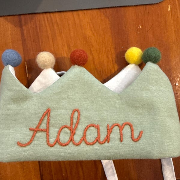 Number and Star Custom Linen Crown for Kids & Children's Birthday ...