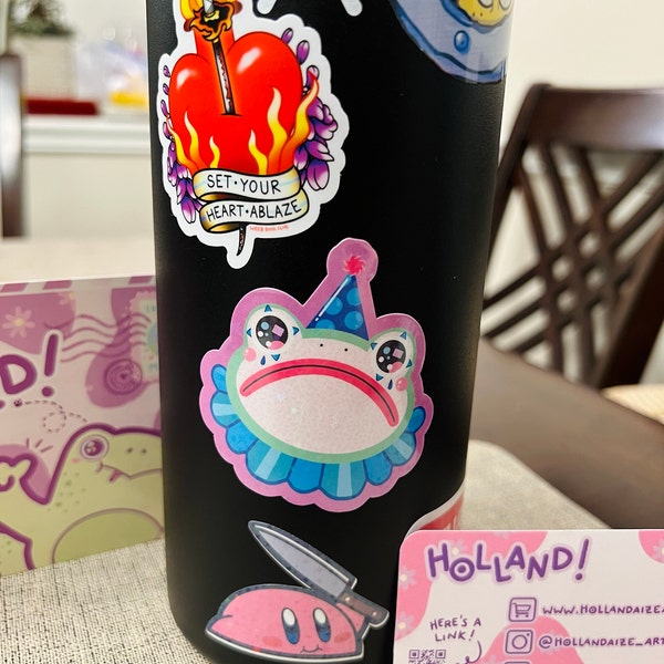 Sad Clown Frog Sticker Original Sparkle Vinyl Sticker Glossy ...