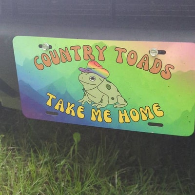 License Plate Frame Country Toads Take Me Home Funny License - Etsy