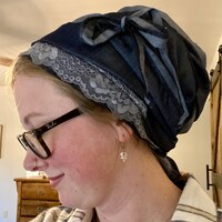 Amazing Soft Blue White Headscarf TICHEL Hair Snood Head - Etsy Canada