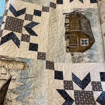 Winter Barn Quilts Main CD12080 Sky Riley Blake Designs DIGITALLY ...