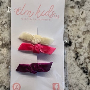 Small Velvet Fully Lined Barrettes Baby Barrettes Toddler | Etsy