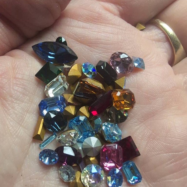 Vintage Swarovski Rhinestone Lot Fancy Mix 10pp - 34ss - Vintage First ...