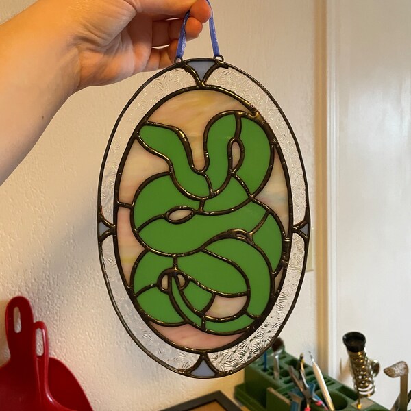 Stained Glass Pattern // DIGITAL DOWNLOAD - Framed Snake - Etsy