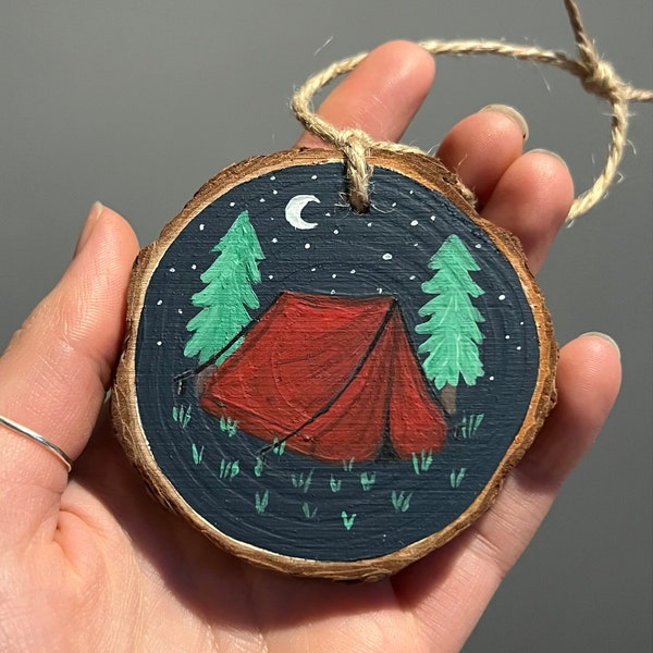 Tree Decoration | Camping Hanging Art | Woodslice Art | Forest Ornament ...
