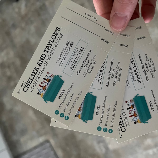 Cooler of Booze Raffle Tickets - Cooler Raffle - Bucket of Booze Raffle ...