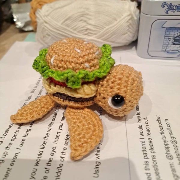 Burger Turtle Crochet Pattern PDF Download Beginner Friendly Amigurumi ...