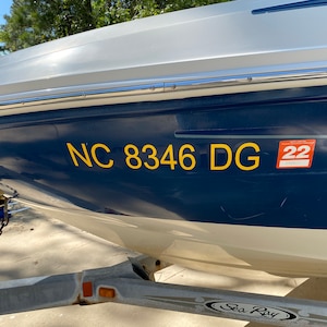 Set of 2 Watercraft Registration Numbers 3 INCH Lettering - Etsy