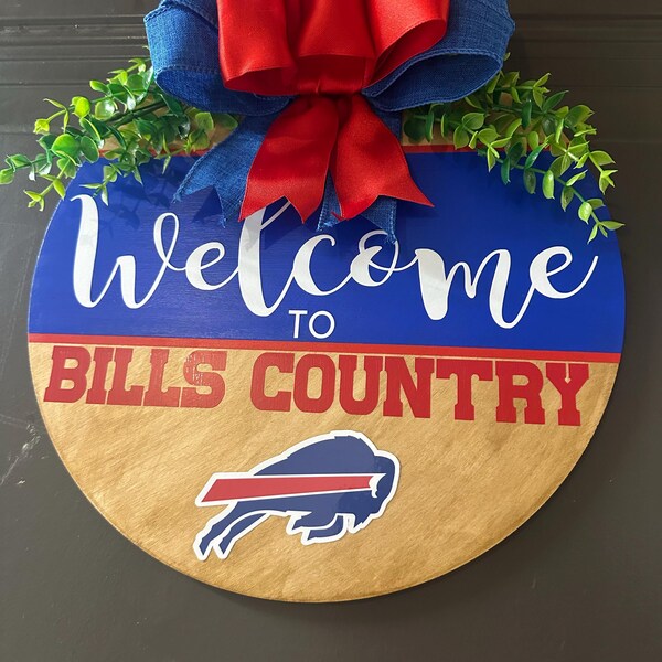 12" Kansas City Chiefs Wood Sign Football Door Sign NFL Wreath Football ...