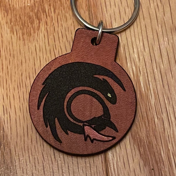 Leather Toothless Light Fury & Night Light Keychains and HTTYD Symbols ...