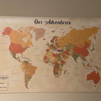 Push Pin World Map, Push Pin Map, World Map Pin Board, Cork World Map ...