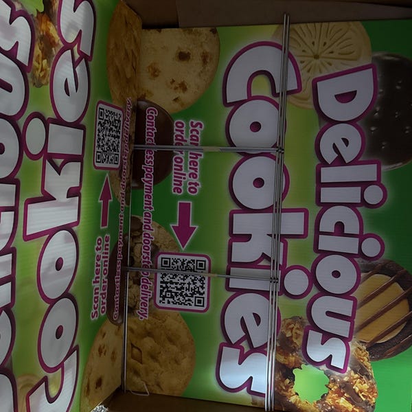 Scout Cookies With QR Code YARD SIGN 24in X 18in Double Sided - Etsy